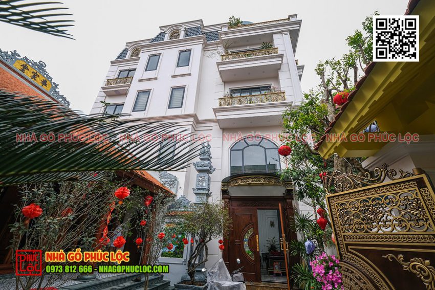 Xu hướng làm mẫu nhà gỗ 3 gian kết hợp nhà hiện đại